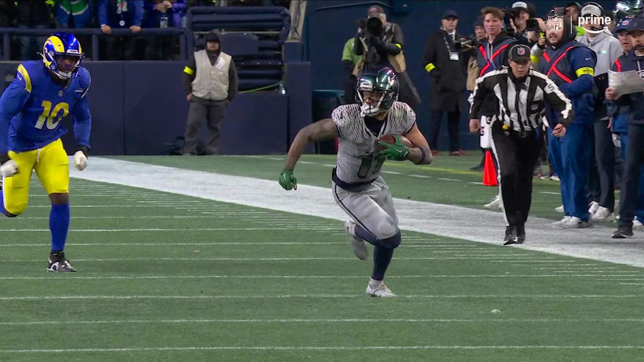Seattle Seahawks quarterback Sam Darnold connects with wide receiver ...