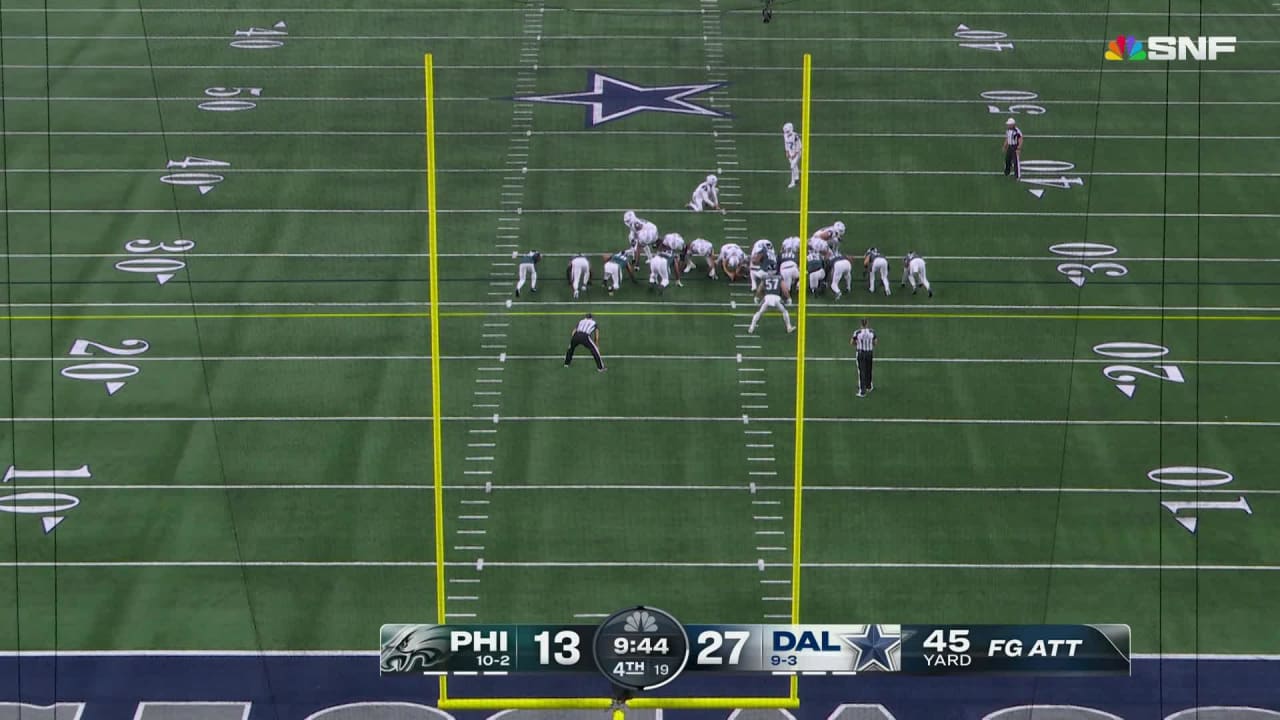 Dallas Cowboys kicker Brandon Aubrey's 45-yard field goal extends ...