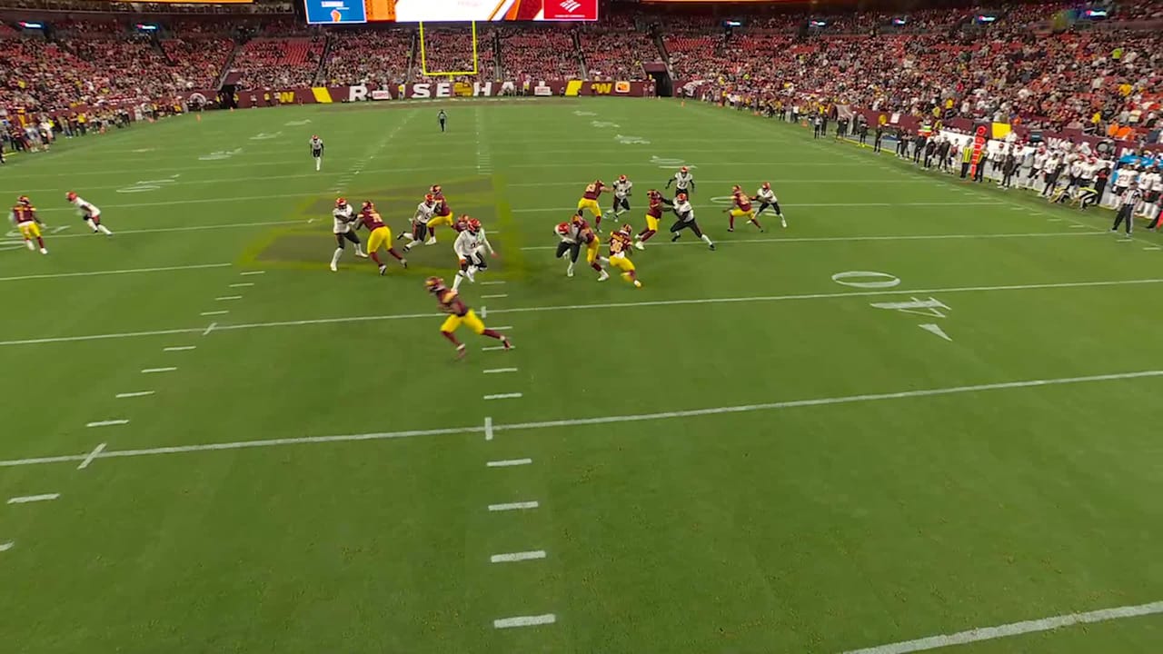 Washington Commanders running back Chris Rodriguez is off to the races ...