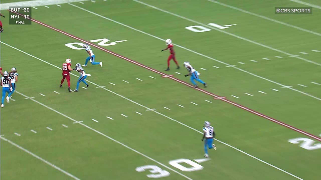 Arizona Cardinals tight end Elijah Higgins finds opening for 27-yard gain