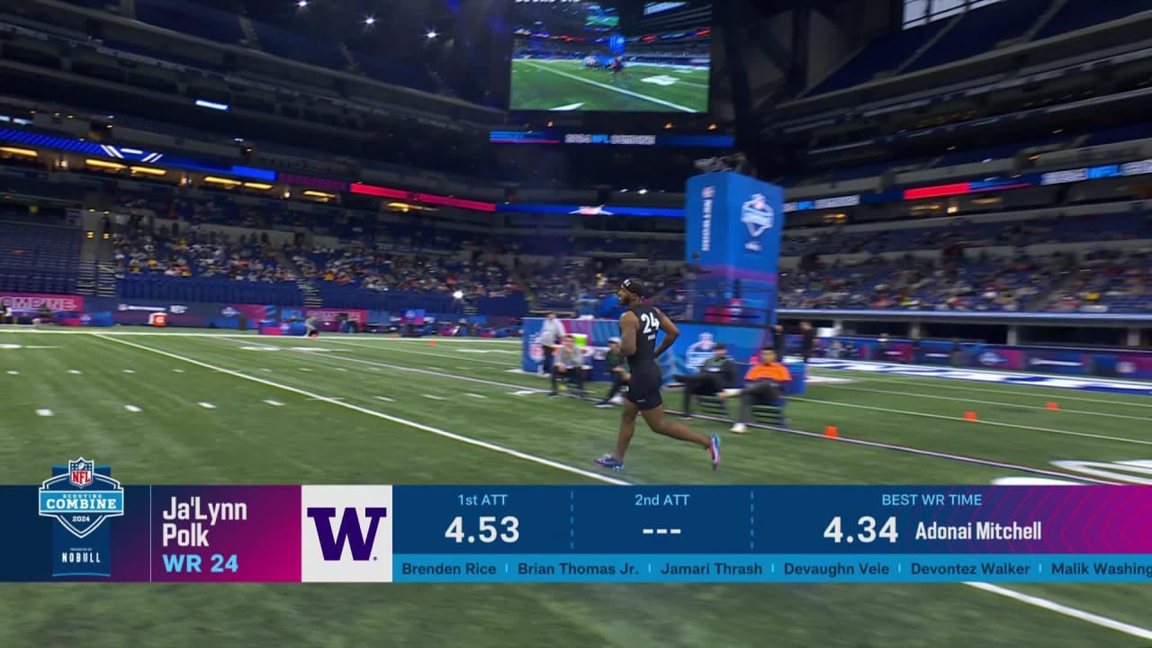 Wide receiver Brenden Rice runs official 4.5-second 40-yard dash at ...