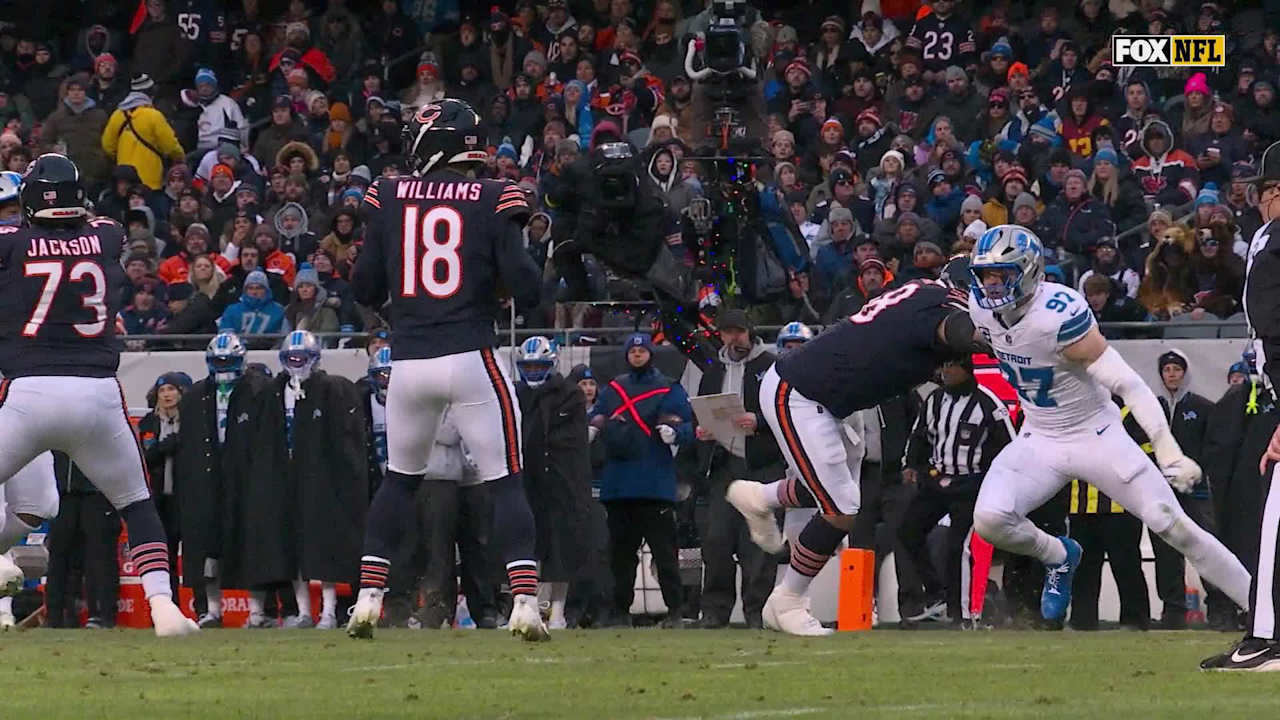 Detroit Lions defensive end Aidan Hutchinson sacks Chicago Bears ...