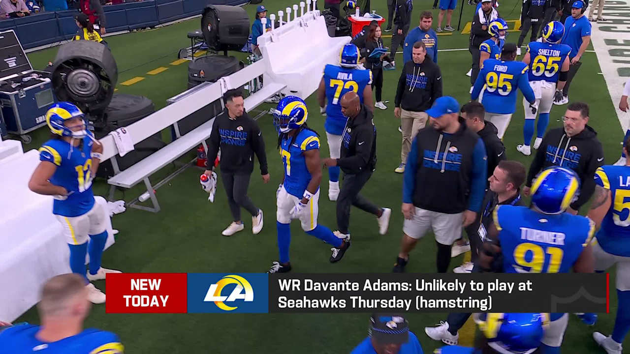 Los Angeles Rams wide receiver Devante Adams (hamstring) unlikely to ...