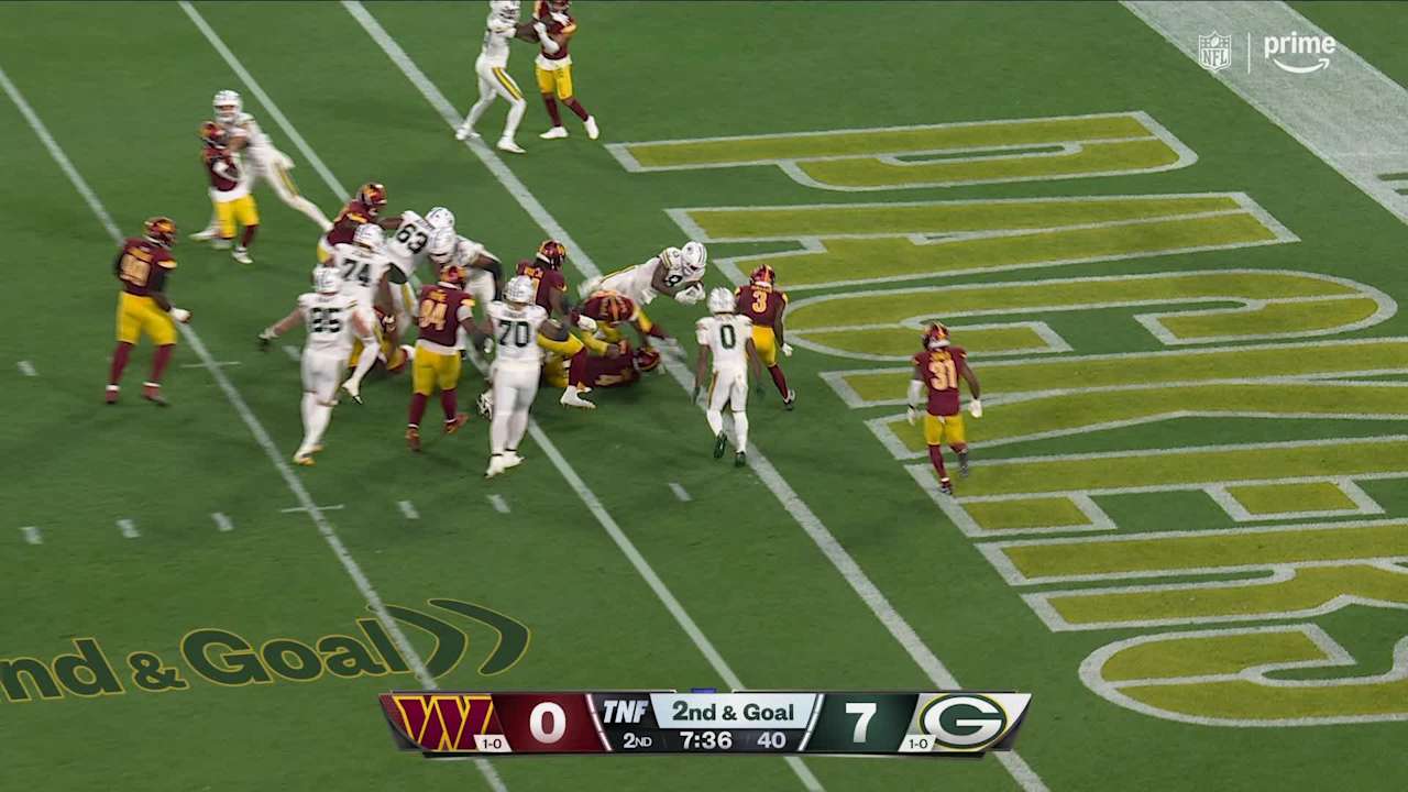 Green Bay Packers running back Josh Jacobs' touchdown vs. Washington ...