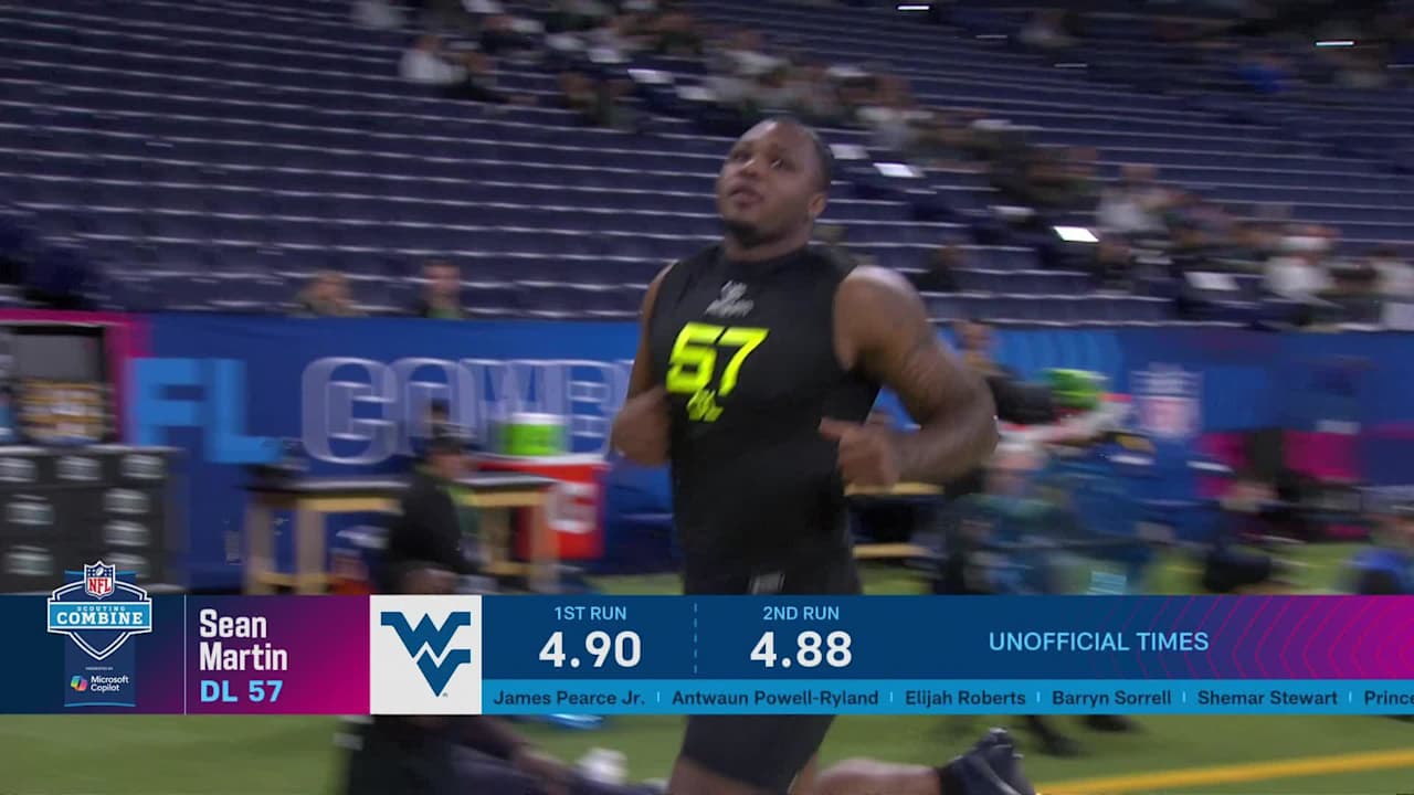 Defensive end Sean Martin runs official 4.88-second 40-yard dash at ...
