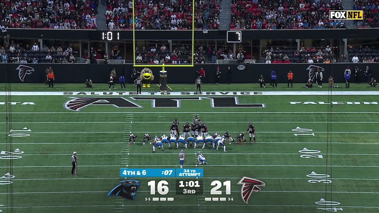 Carolina Panthers kicker Ryan Fitzgerald cuts the Atlanta Falcons lead ...