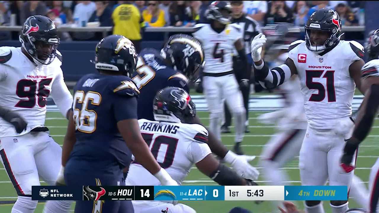 Another Houston Texans sack ends the Los Angeles Chargers' drive