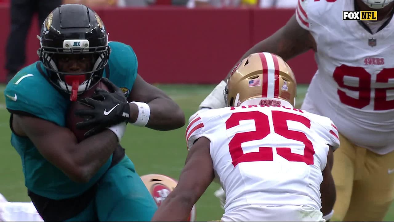 Jacksonville Jaguars running back Etienne barrels up the middle for 11 ...