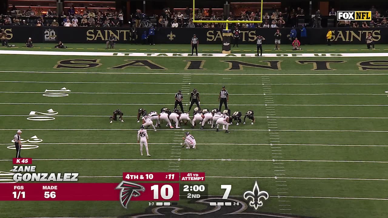 Atlanta Falcons kicker Zane Gonzalez is good from 41 yards on FG vs ...