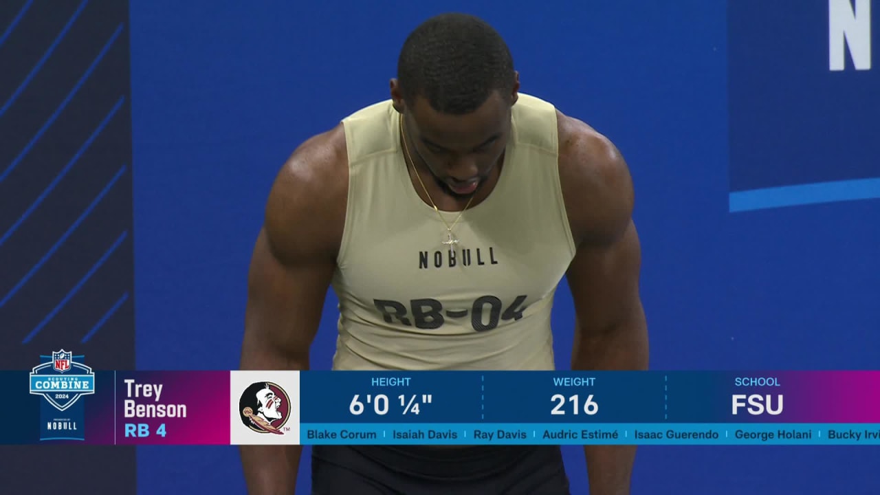 Running back Trey Benson runs official 4.39-second 40-yard dash at 2024 ...