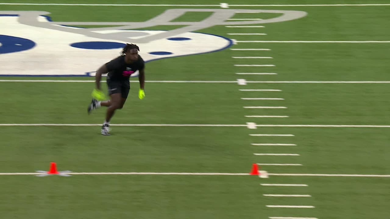 Cornerback D'Angelo Ponds shows the skills at 2026 combine
