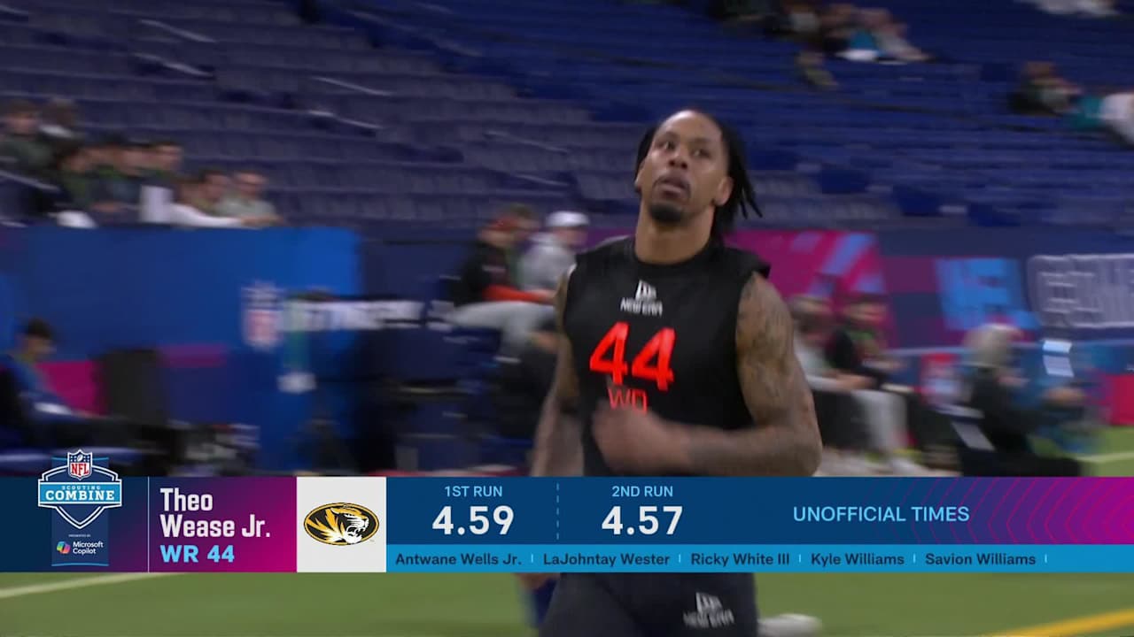 Wide receiver Theo Wease Jr. runs official 4.56-second 40-yard dash at ...