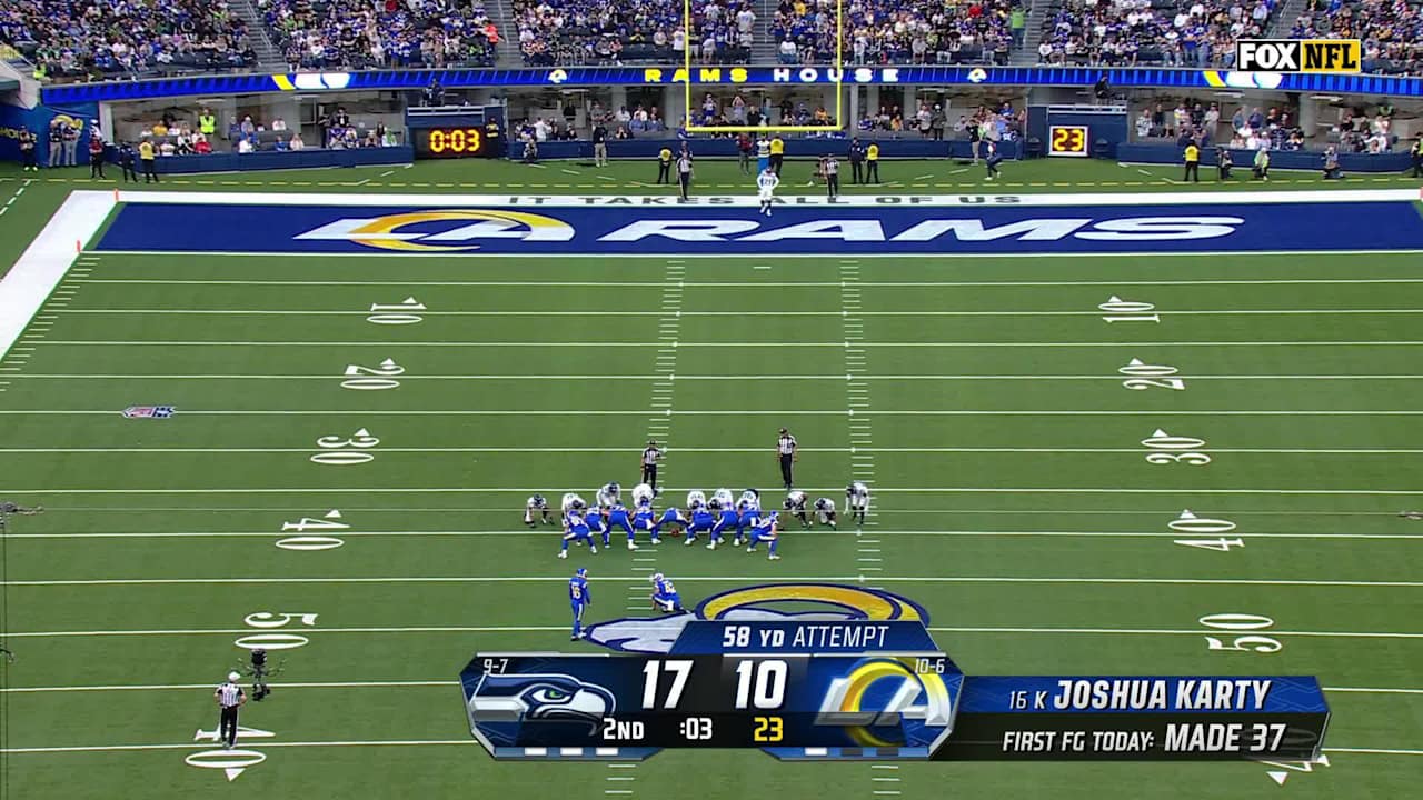 Los Angeles Rams kicker Joshua Karty drills career-long 58-yard field ...