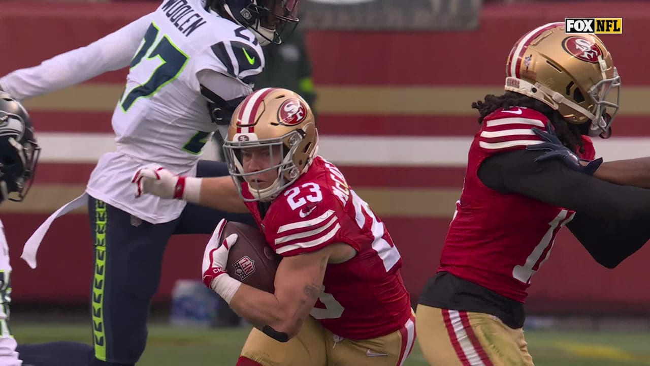 San Francisco 49ers running back Christian McCaffrey's 23-yard burst in ...