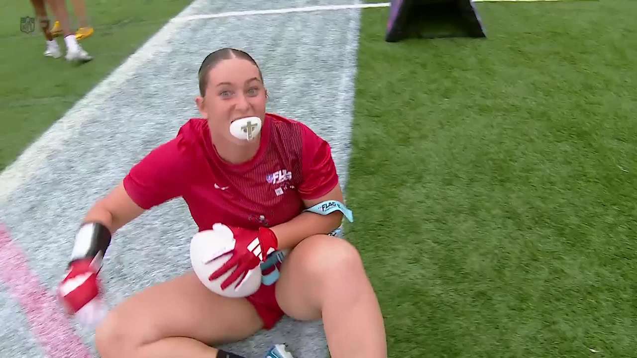 SF Elite Bucs Emmi Merhi makes perfect catch along sideline