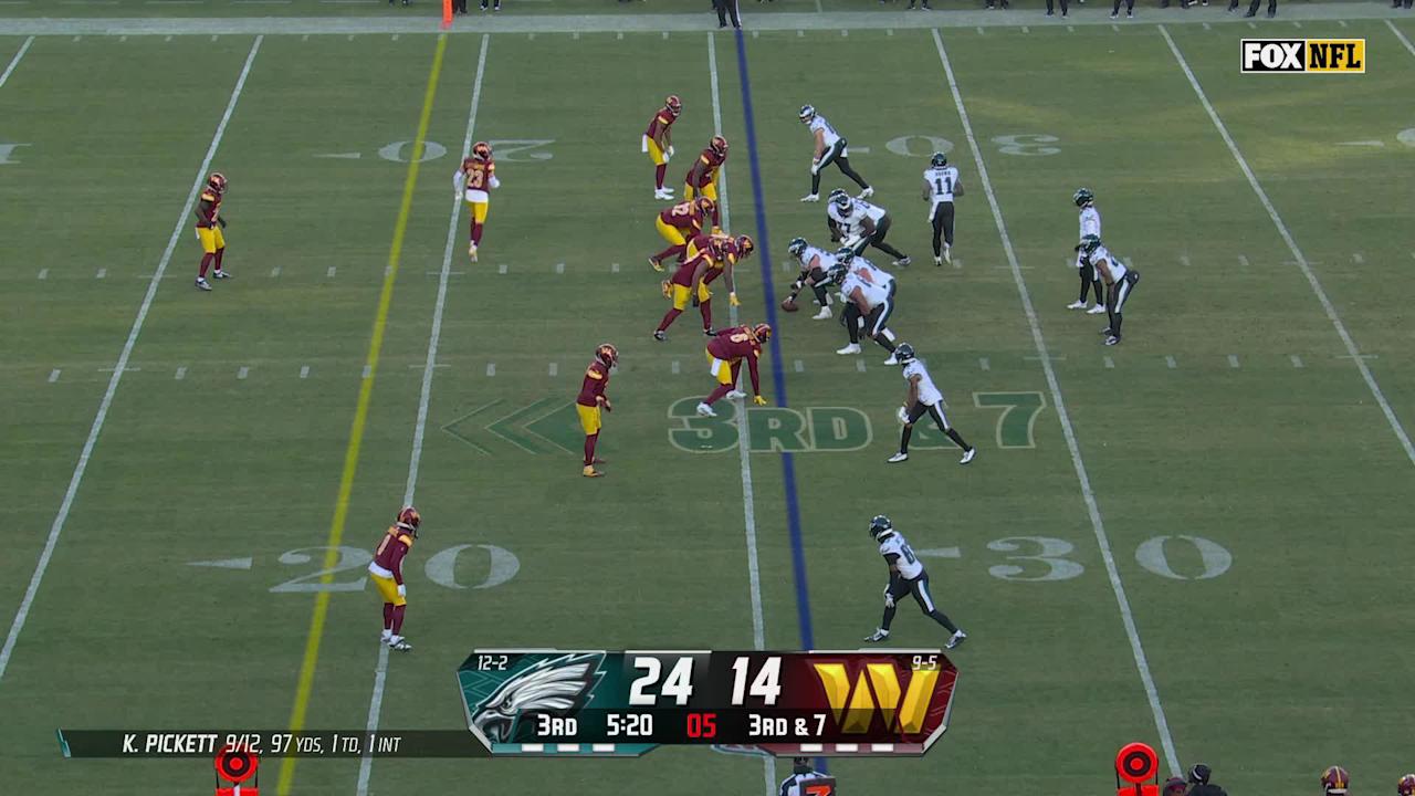 Philadelphia Eagles' quarterback Kenny Pickett's third-down strike to ...