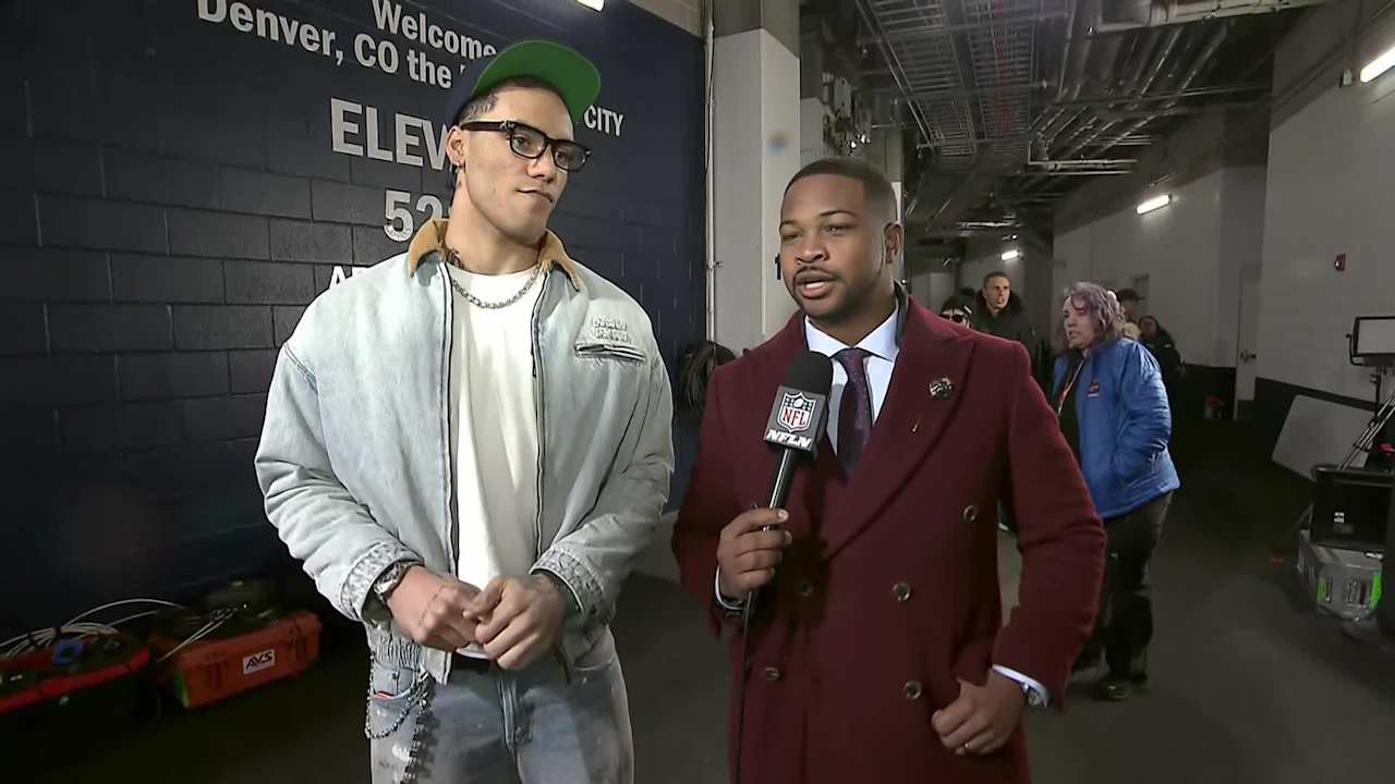 New England Patriots cornerback Christian Gonzalez chats with NFL ...