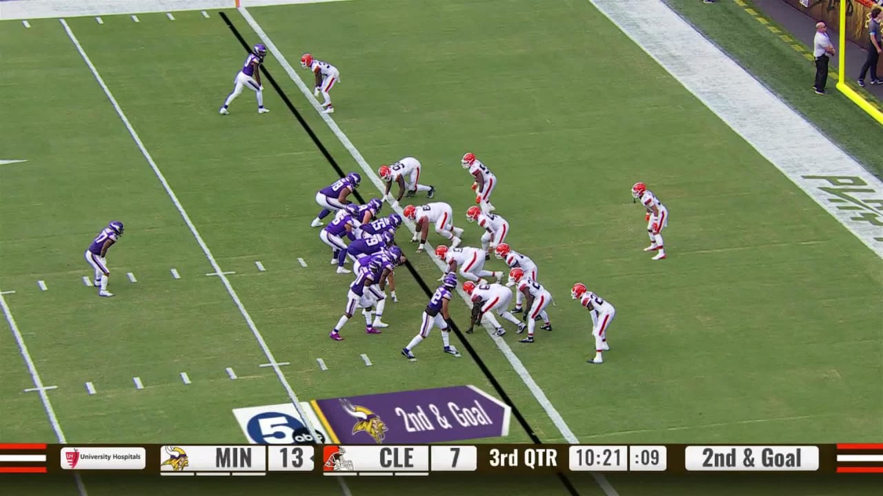 Minnesota Vikings quarterback Jaren Hall's fade to Malik Knowles ...