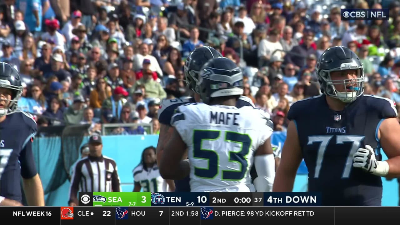 Seattle Seahawks linebacker Boye Mafe sacks Tennesee Titans quarterback ...