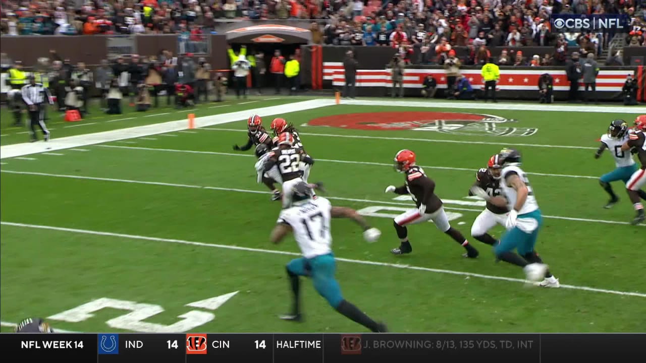 Cleveland Browns defensive back Martin Emerson Jr.'s second INT of day ...