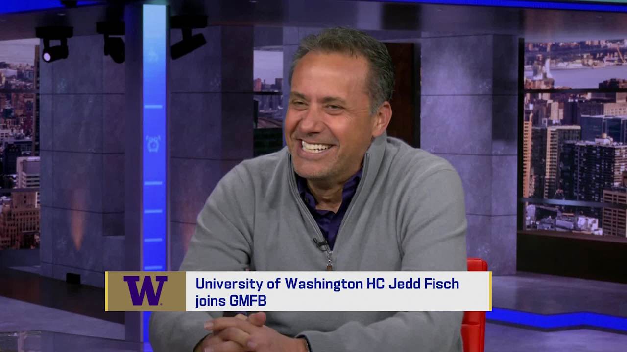 University of Washington Huskies football head coach Jedd Fisch reacts ...