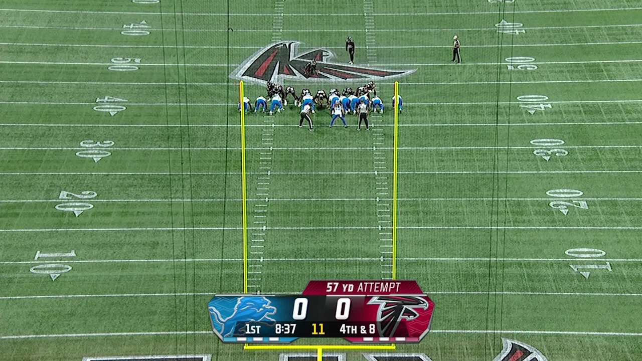 Atlanta Falcons kicker Lenny Krieg's 57-yard kick collects Falcons ...
