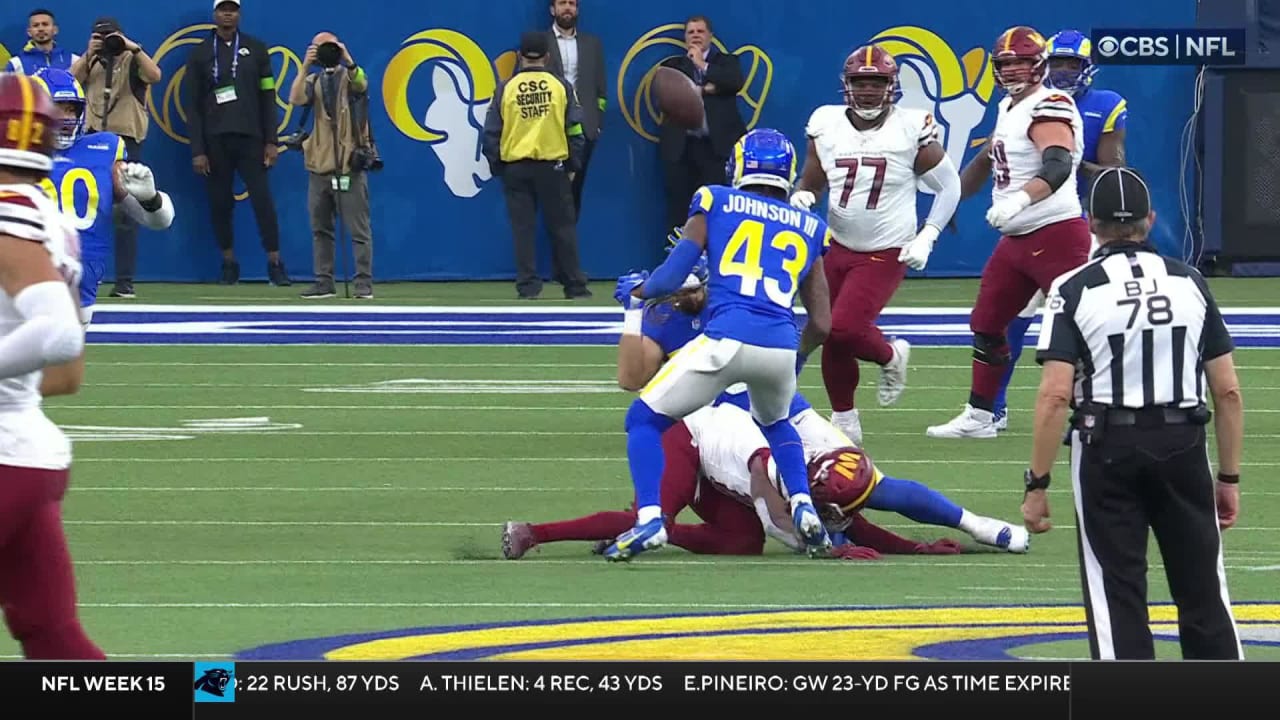 Los Angeles Rams safety John Johnson III plucks an interception from ...