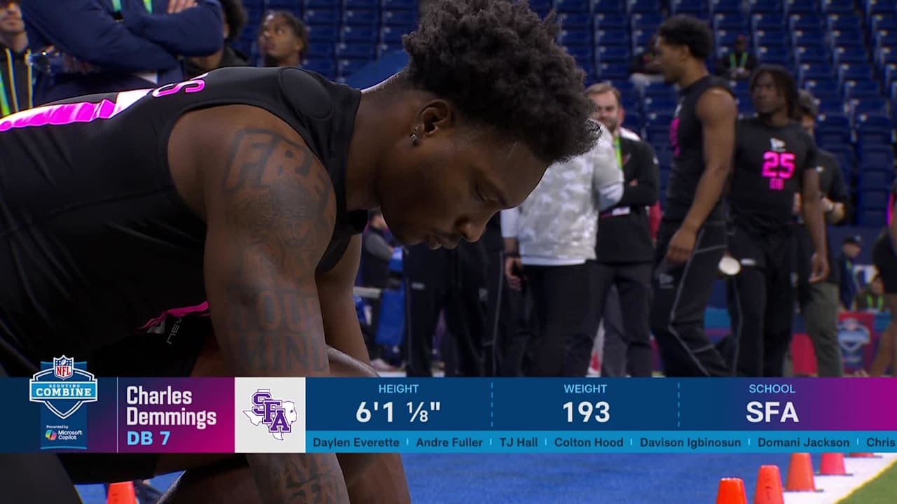 Cornerback Charles Demmings runs official 4.44-second 40-yard dash at ...