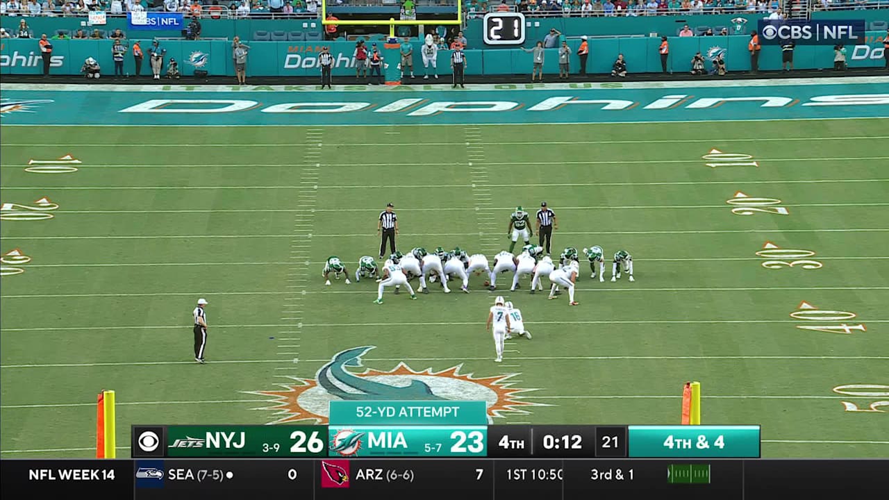 Miami Dolphins kicker Jason Sanders' 52-yard FG forces OT in Jets-Dolphins Week 14 matchup