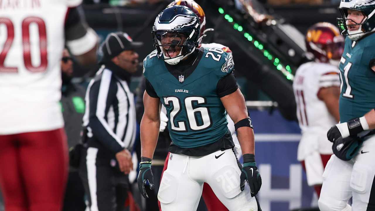Saquon Barkley keys Eagles' historic 7-TD ground surge in rout of ...