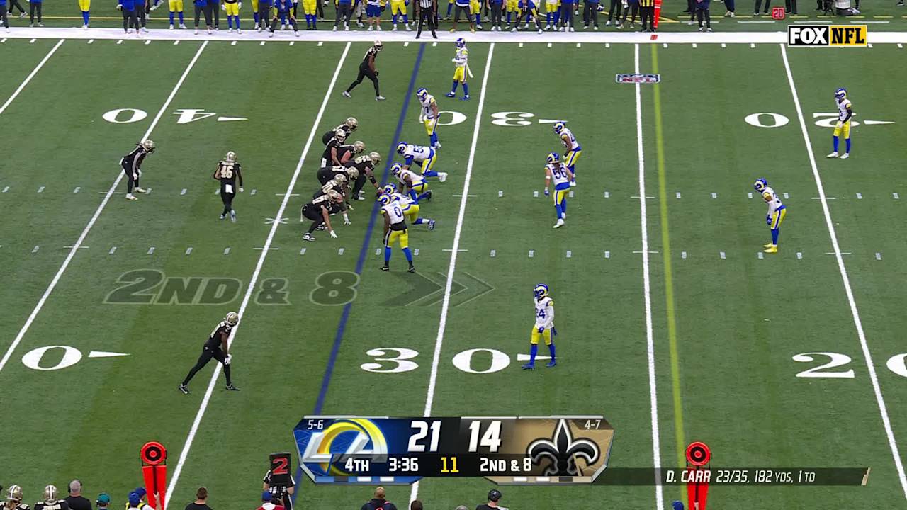 Los Angeles Rams safety Kamren Curl's hit-stick tackle of New Orleans ...