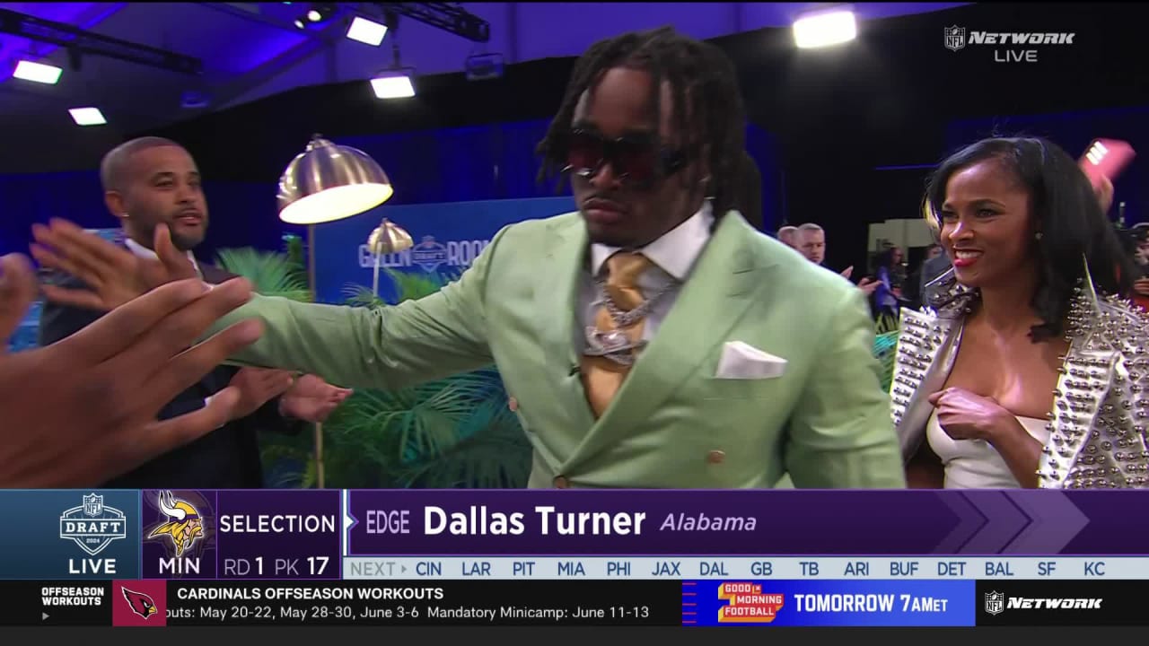 Minnesota Vikings select Alabama Crimson Tide EDGE rusher Dallas Turner ...