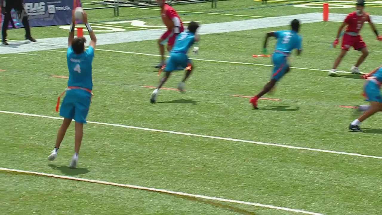 MIA FLAG 14U Panthers quarterback Eric Mcdaniel puts it right into ...