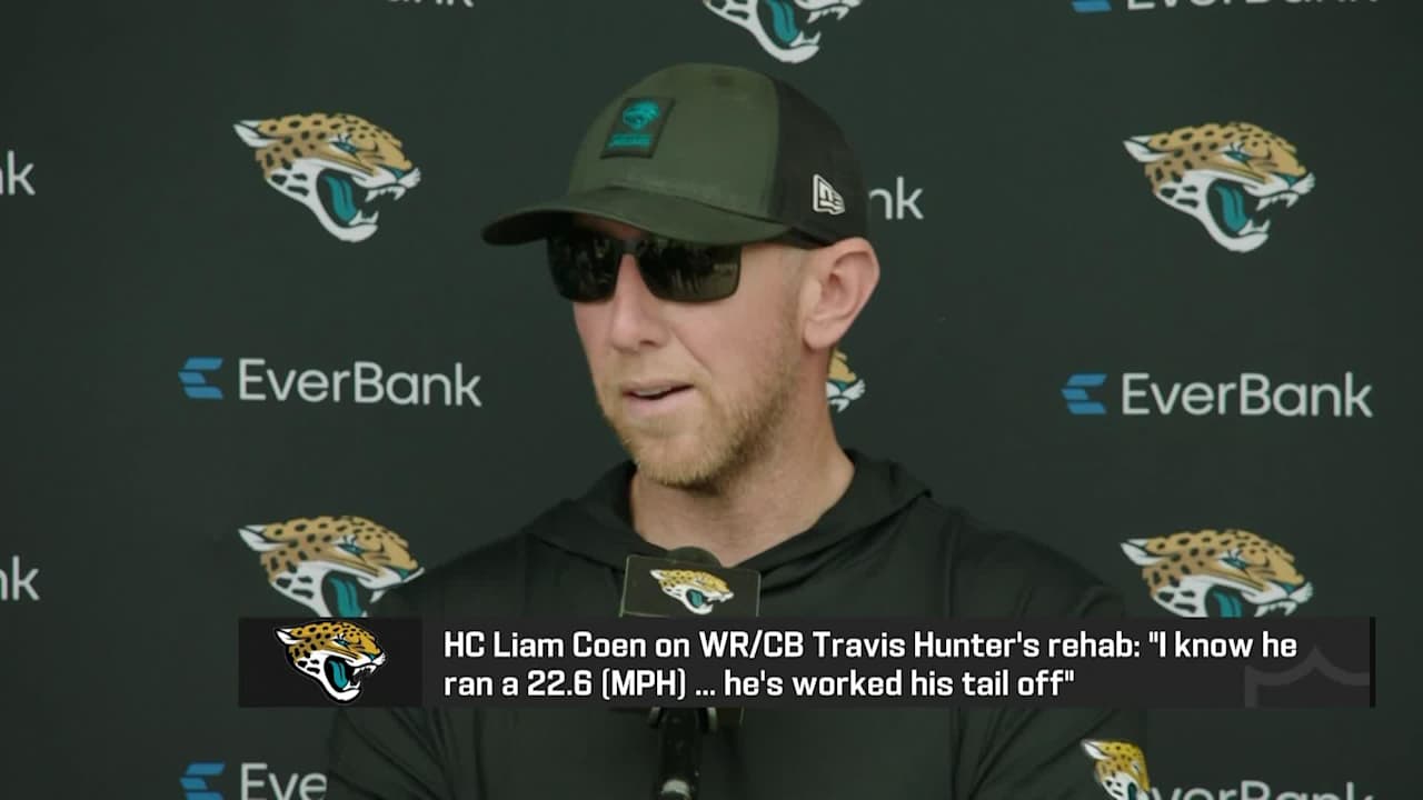 Jacksonville Jaguars head coach Liam Coen discusses cornerback/wide ...