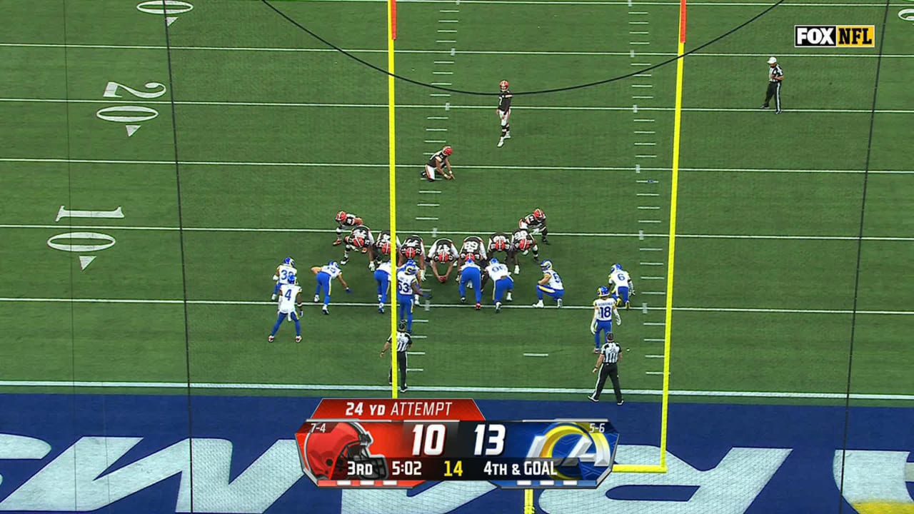 Cleveland Browns kicker Dustin Hopkins' 24-yard field goal ties the ...