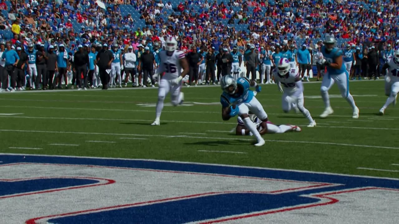 Carolina Panthers wide receiver Terrace Marshall slips past Buffalo ...