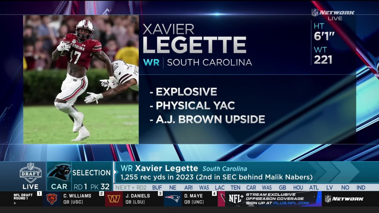 Carolina Panthers select wide receiver Xavier Legette with No. 32 pick ...