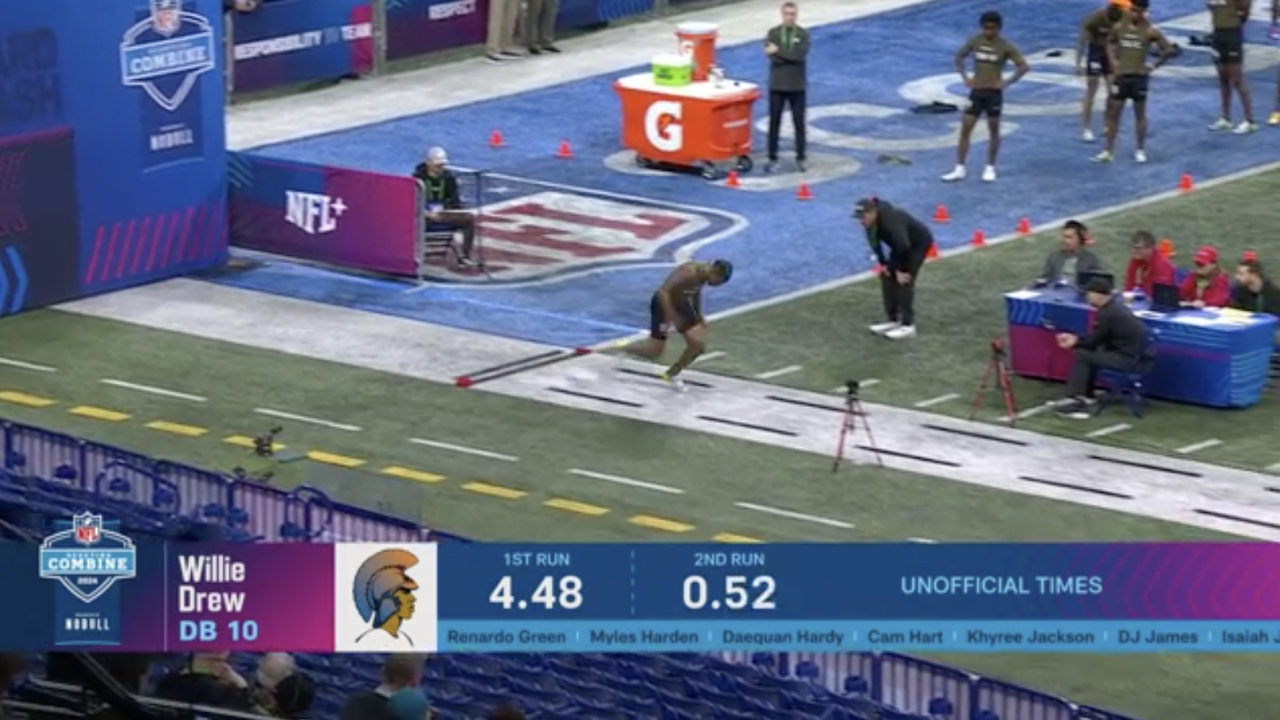 Cornerback Willie Drew runs official 4.46-second 40-yard dash at 2024 combine