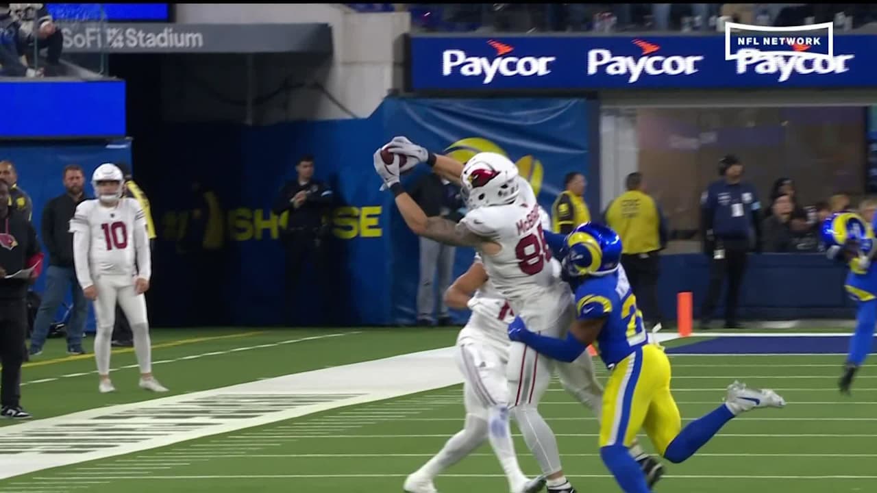 Arizona Cardinals quarterback Kyler Murray dots tight end Trey McBride ...