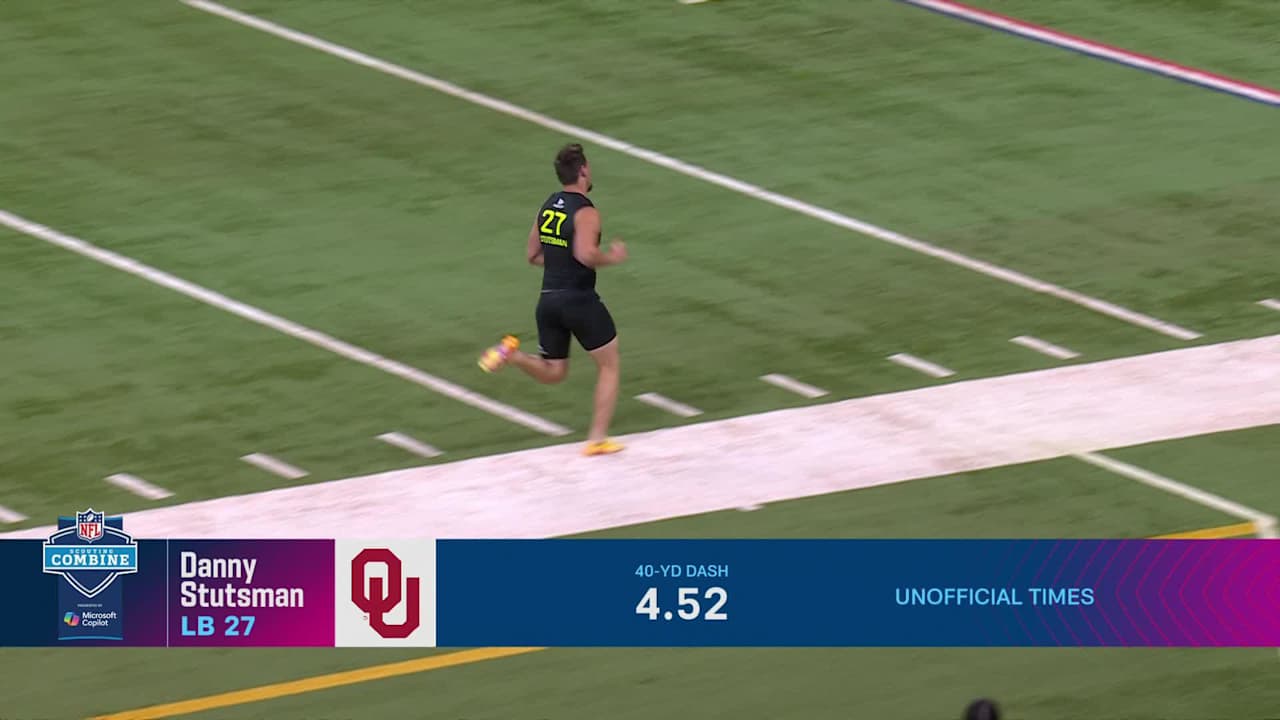 Linebacker Danny Stutsman runs official 4.52-second 40-yard dash at ...