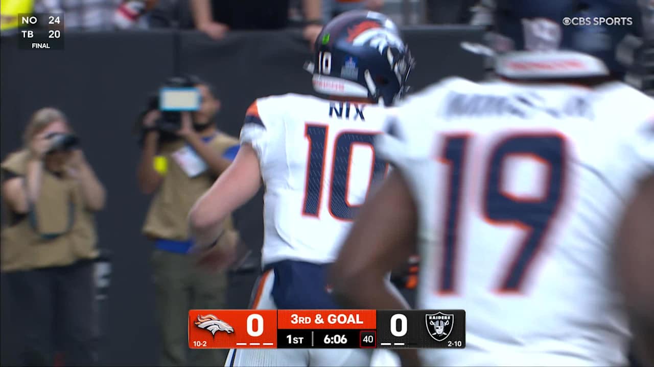 Denver Broncos quarterback Bo Nix's fourth touchdown run of 2025 opens ...