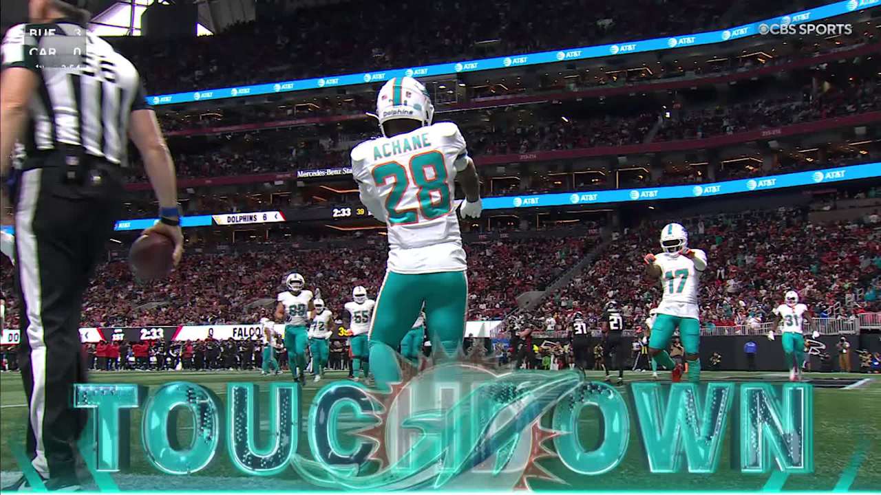 Miami Dolphins running back De'Von Achane's seventh touchdown of 2025 ...