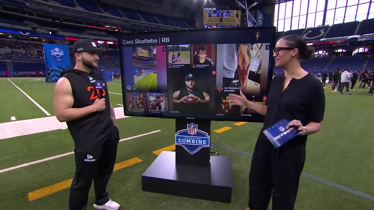 Running back Cam Skattebo talks about the recognition he received from ...