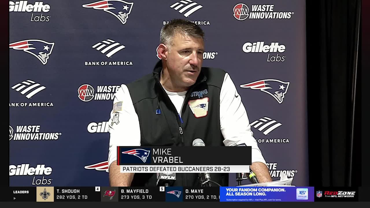 New England Patriots head coach Mike Vrabel discusses his team's Week ...