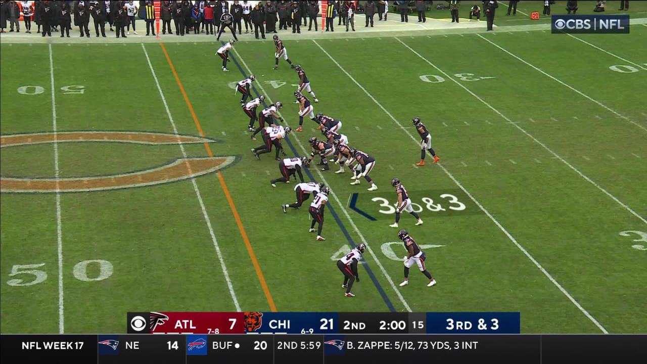 Atlanta Falcons linebacker Kaden Elliss rushes up middle to sack ...