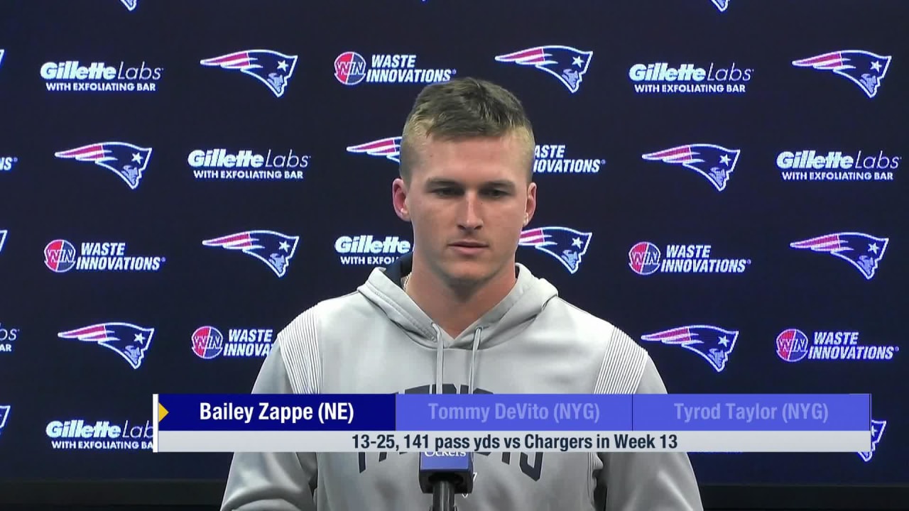 New England Patriots quarterback Bailey Zappe on possible Week 14 start ...