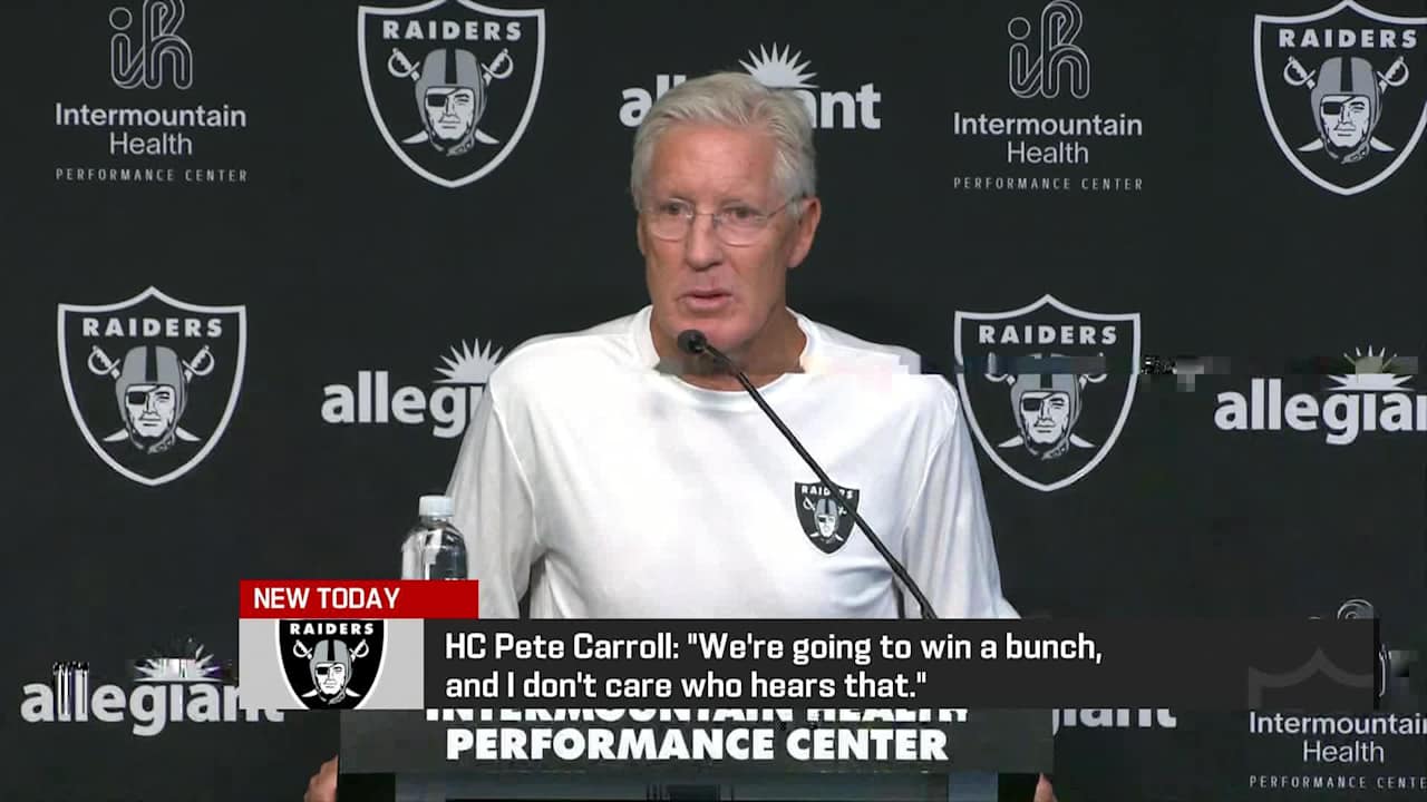 Las Vegas Raiders head coach Pete Carroll outlines his expectations for ...