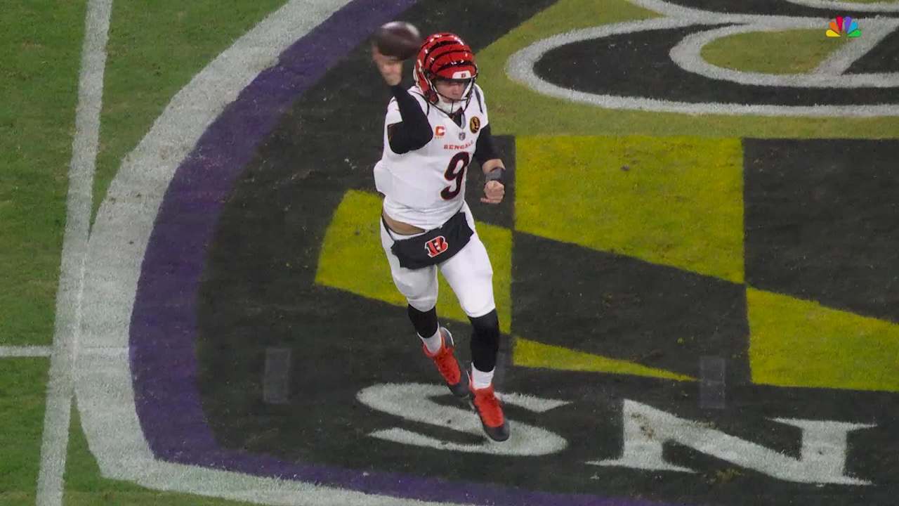 Cincinnati Bengals quarterback Joe Burrow's play-action pass finds ...