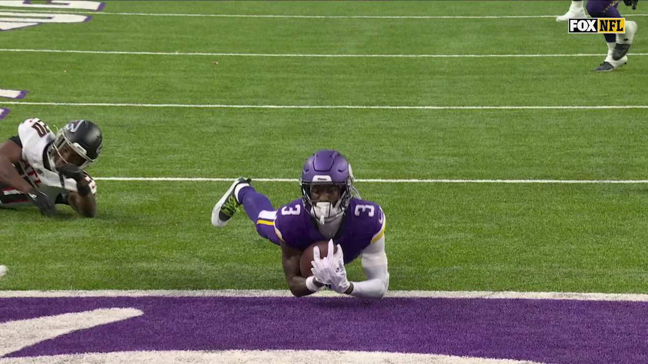 Hat-trick TD! Minnesota Vikings wide receiver Jordan Addison's third scoring grab vs. Atlanta ...