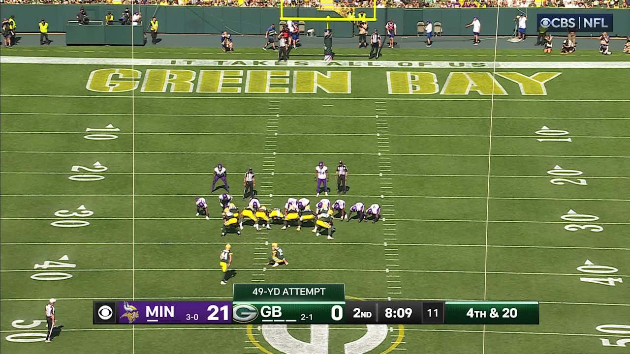 Green Bay Packers kicker Brayden Narveson's second missed field goal vs ...